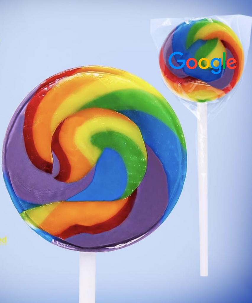 Branded Swirl Lollipops with Personalized Custom Logo Labels (100 Loll ...