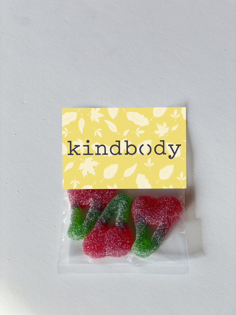 Gummy Cherries Promotional Candy Bags with Personalized Logo Headers ...